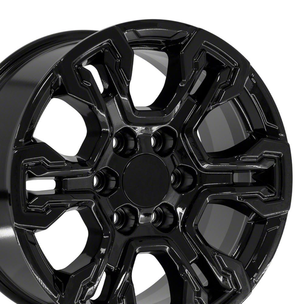 Sierra 1500 CV65 Gloss Black 6-Lug Wheel; 18x8.5; 26mm Offset (14-18 ...