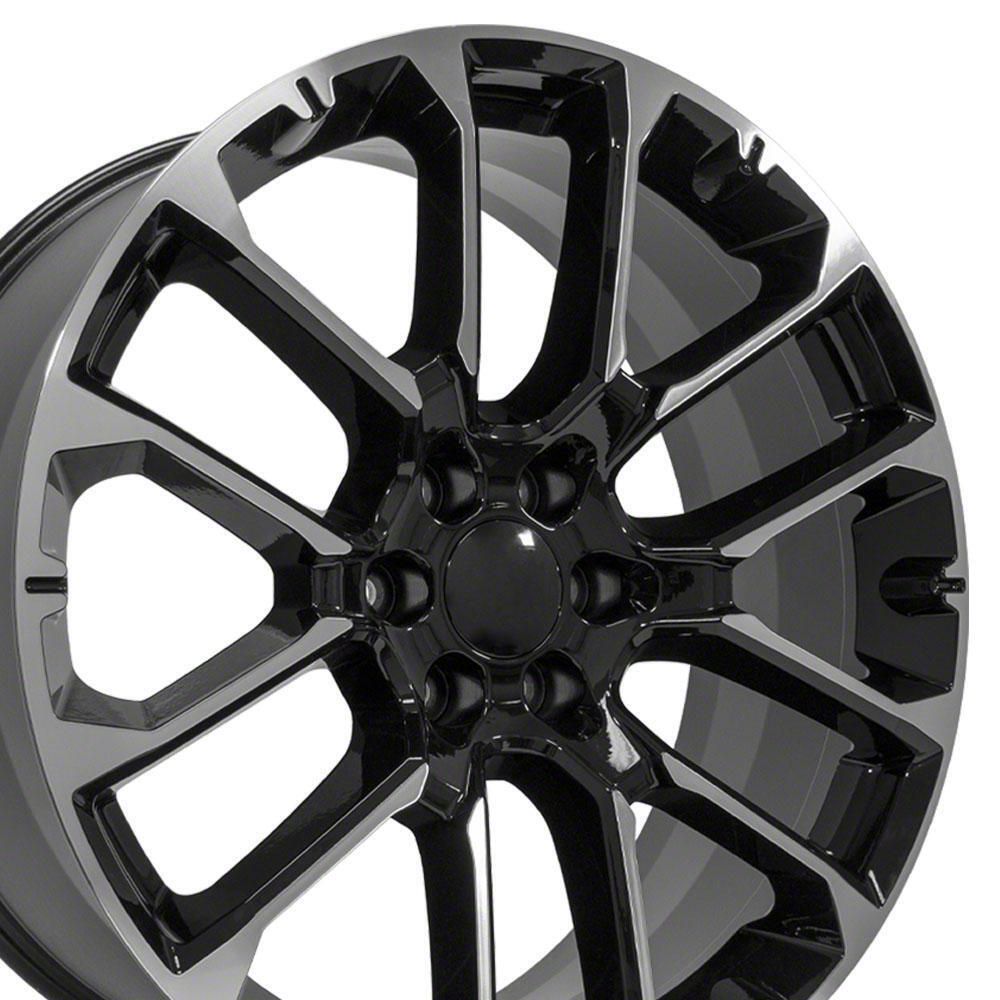Sierra 1500 CV67 Black Machined 6-Lug Wheel; 24x10; 28mm Offset (14-18 ...