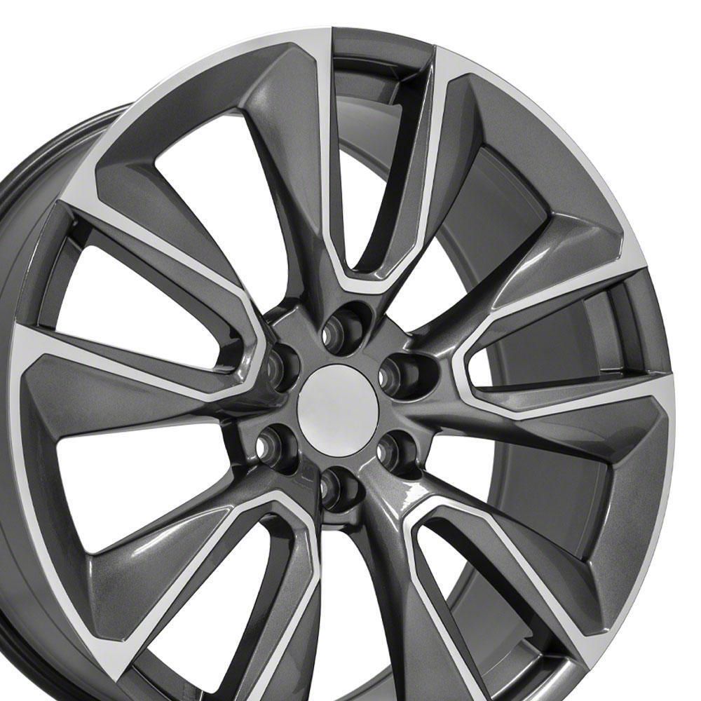 Silverado 1500 CV32 Gunmetal Machined 6-Lug Wheel; 24x10; 28mm Offset ...