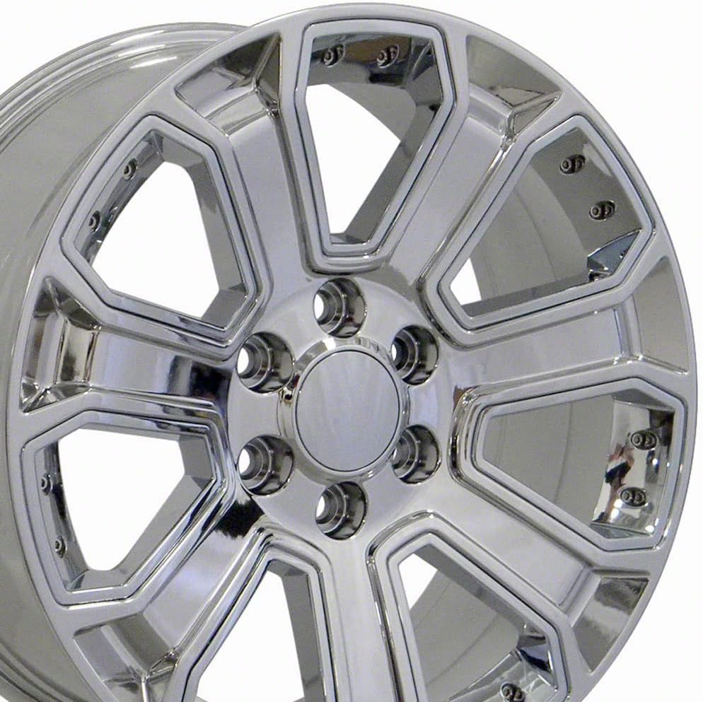 Silverado 1500 CV93B Chrome with Chrome Insert 6-Lug Wheel; 22x9; 24mm ...