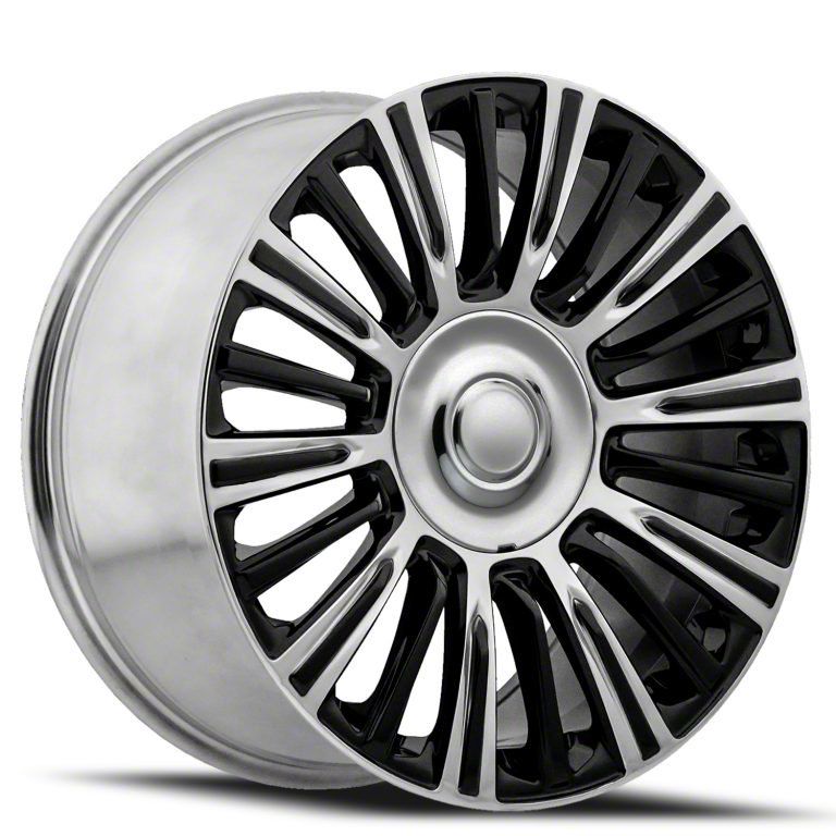 Yukon Escalade Platinum Replica Gloss Black and Polished 6-Lug Wheel ...