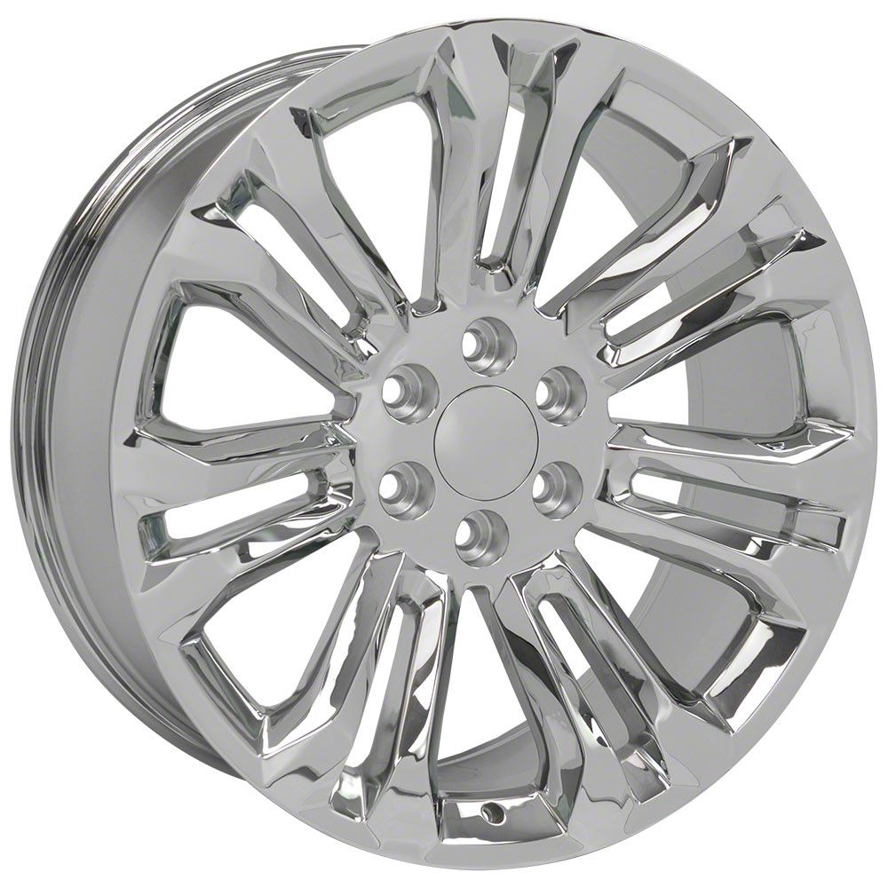 Silverado 1500 7-Double Spoke Style Chrome 6-Lug Wheel; 22x9; 24mm ...