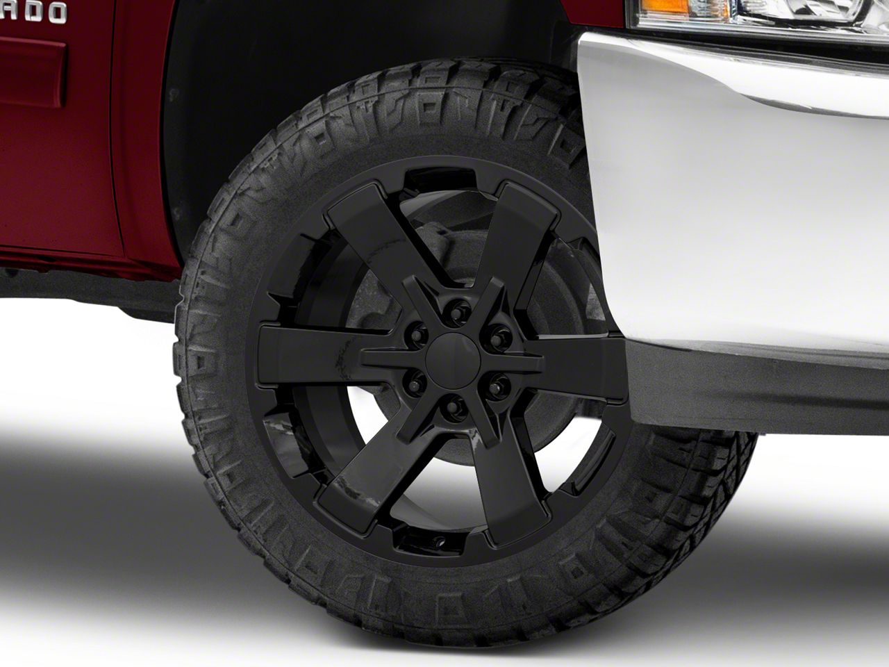 Silverado 1500 Rally Style Black 6-Lug Wheel; 22x9; 24mm Offset (07-13 ...