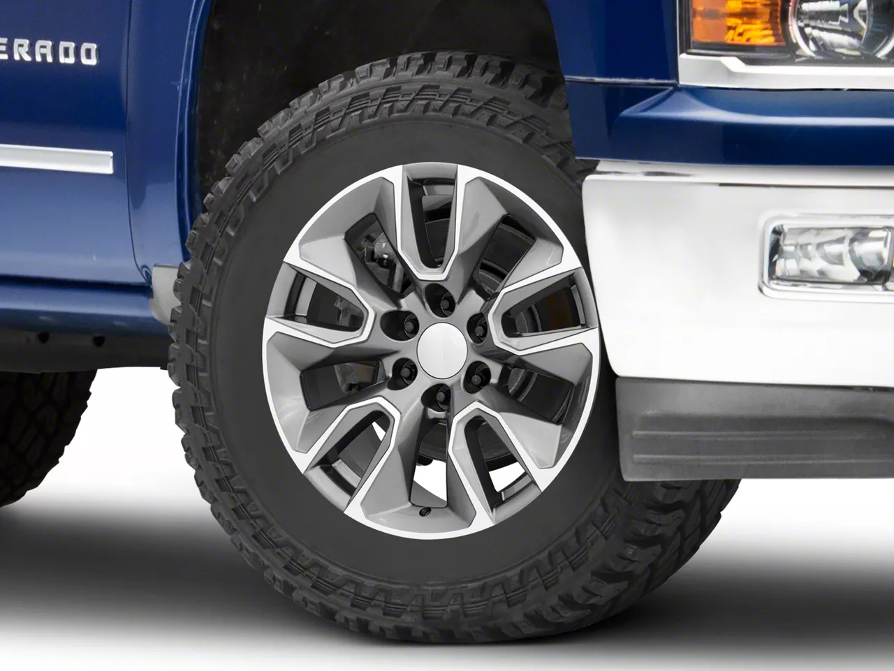 Silverado 1500 RST Style Gunmetal Machined 6-Lug Wheel; 20x9; 28mm ...
