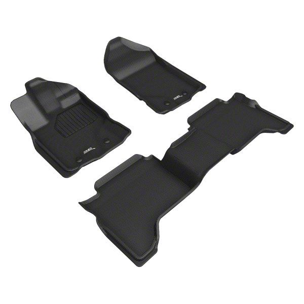 3D MAXpider Ranger KAGU Series All-Weather Custom Fit Front and Rear Floor Liners; Black ...