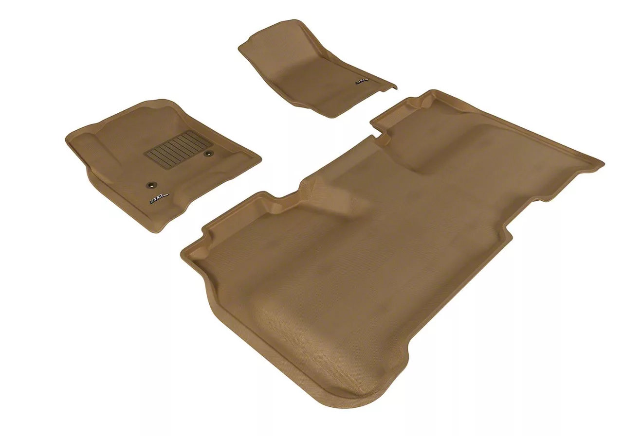 3D MAXpider Sierra 2500 KAGU Series All-Weather Custom Fit Front and Rear Floor Liners; Tan ...