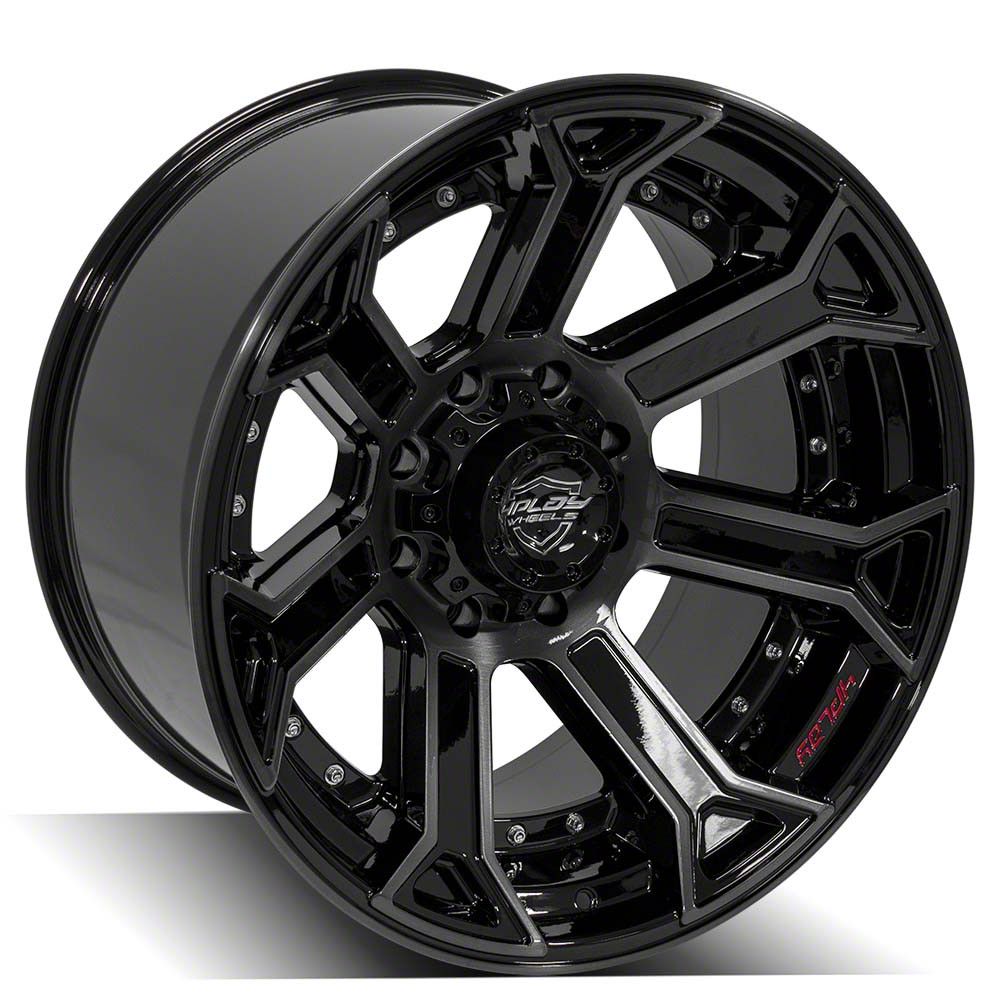 4Play RAM 2500 4P70 Gloss Black with Brushed Face 8-Lug Wheel; 22x12 ...