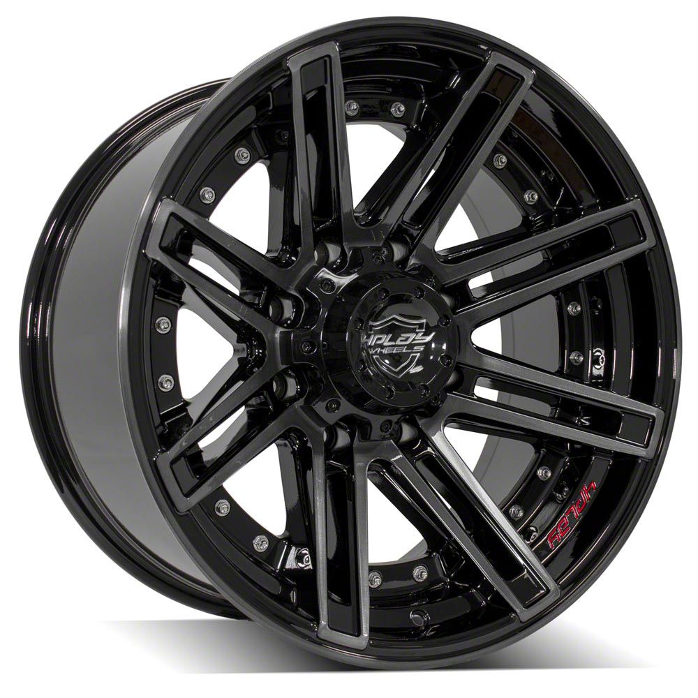 4Play RAM 3500 4P08 Gloss Black with Brushed Face 8-Lug Wheel; 20x10 ...