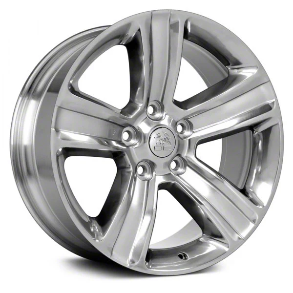 RAM 1500 OE 5-Spoke Style Polished with Silver Inlay 5-Lug Wheel; 20x9 ...