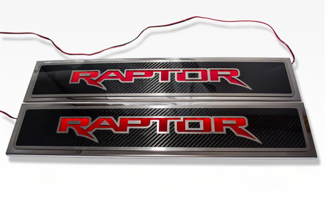 F-150 Illuminated Carbon Fiber Door Sills w/ Raptor Lettering (17-20 F ...