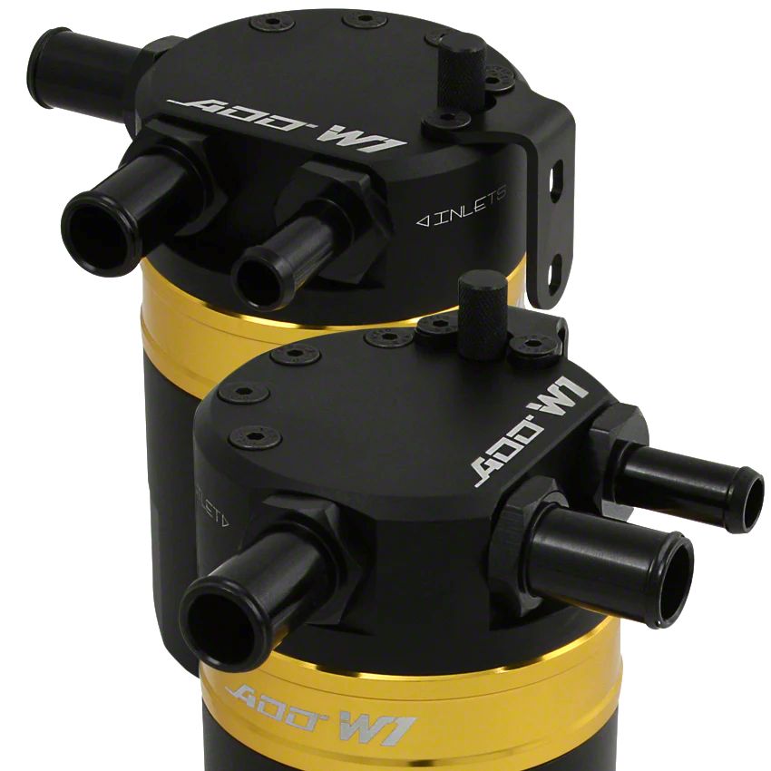 ADD W1 F-350 Super Duty Baffled Oil Catch Can Kit V3; Gold Ring ot ...