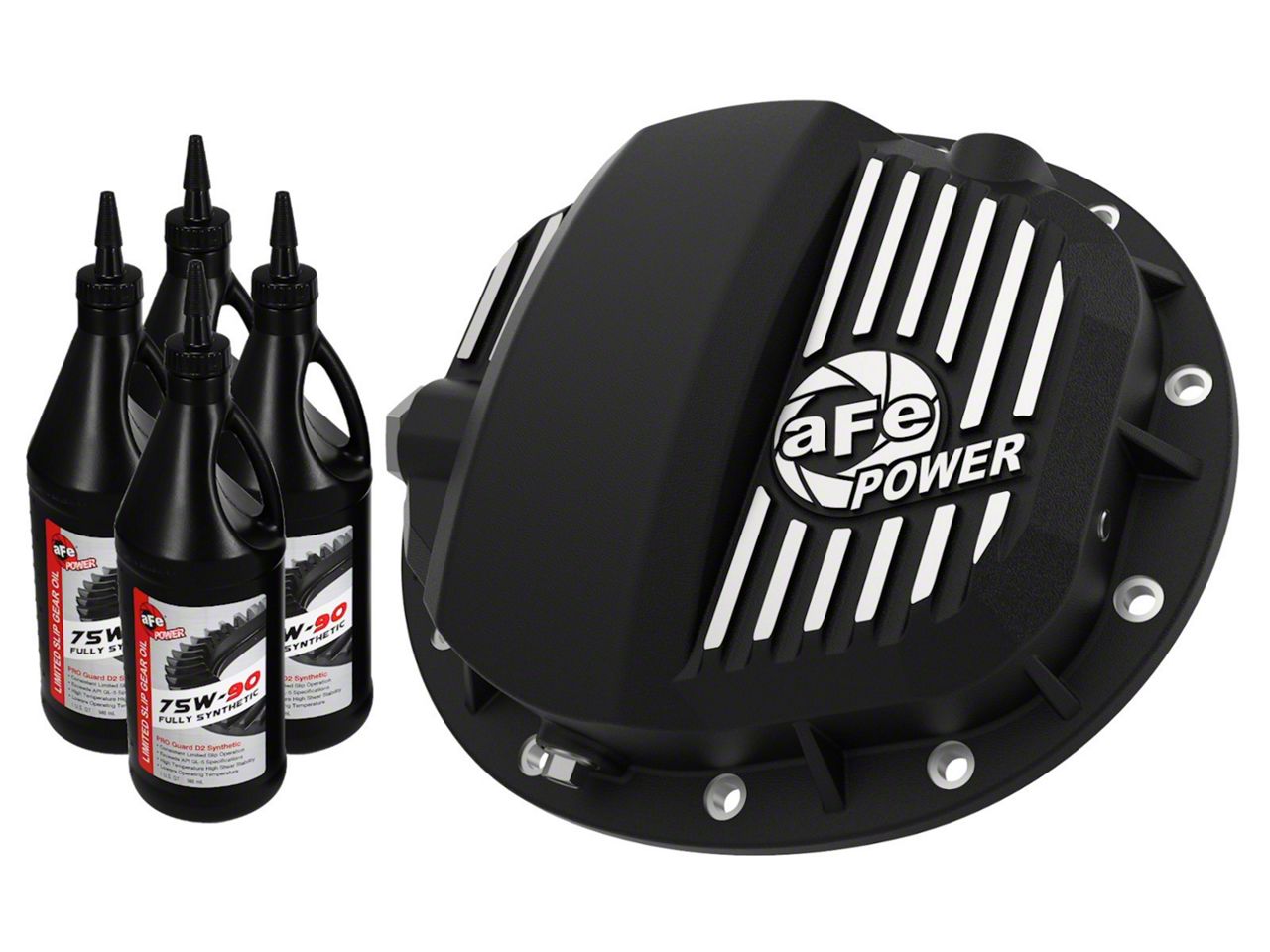 AFE Yukon Pro Series Rear Differential Cover and Gear Oil; Black with ...