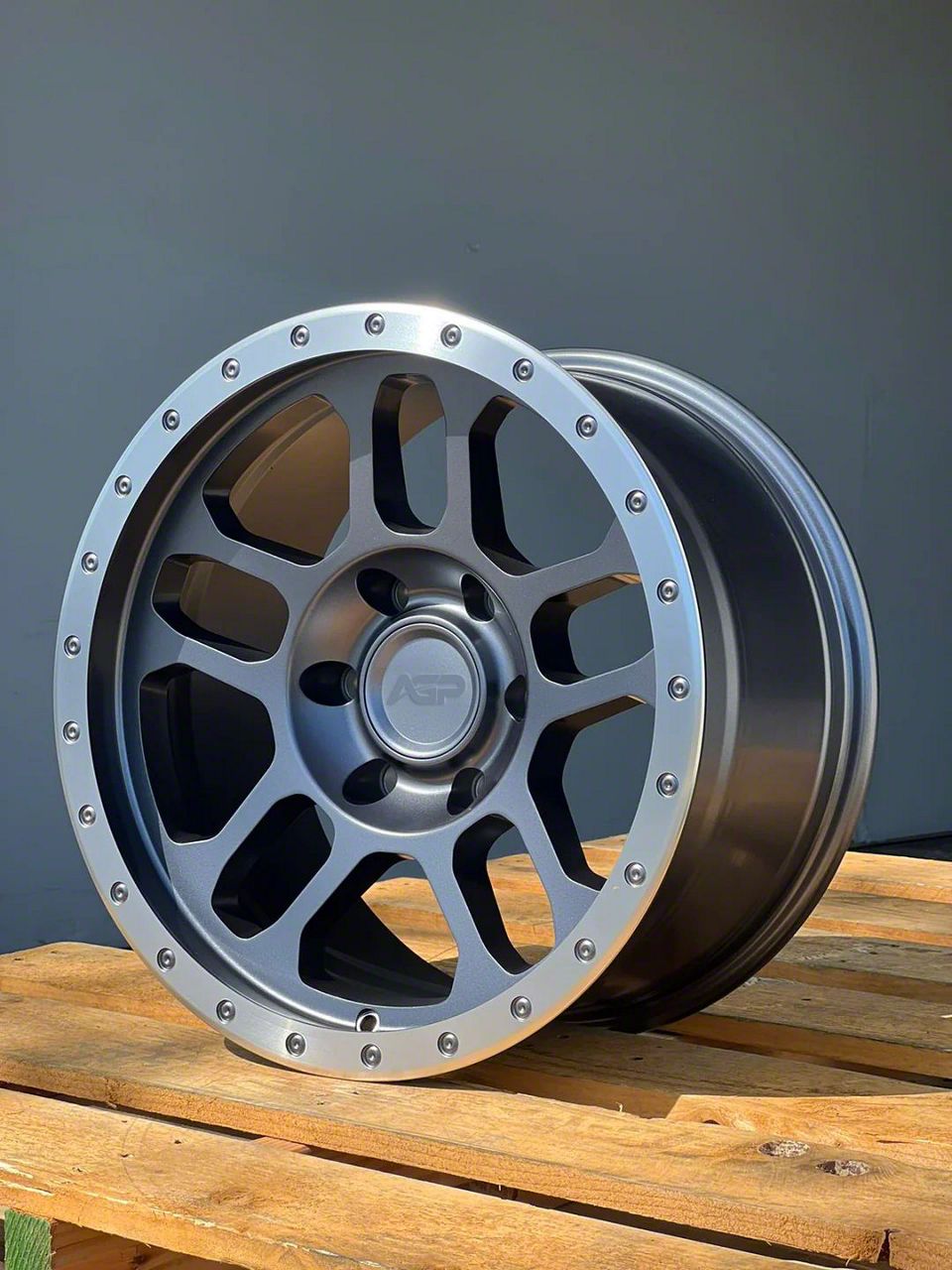 AGP Wheels Tahoe Trux Grey with Machined Ring 6-Lug Wheel; 17x9; 1mm ...