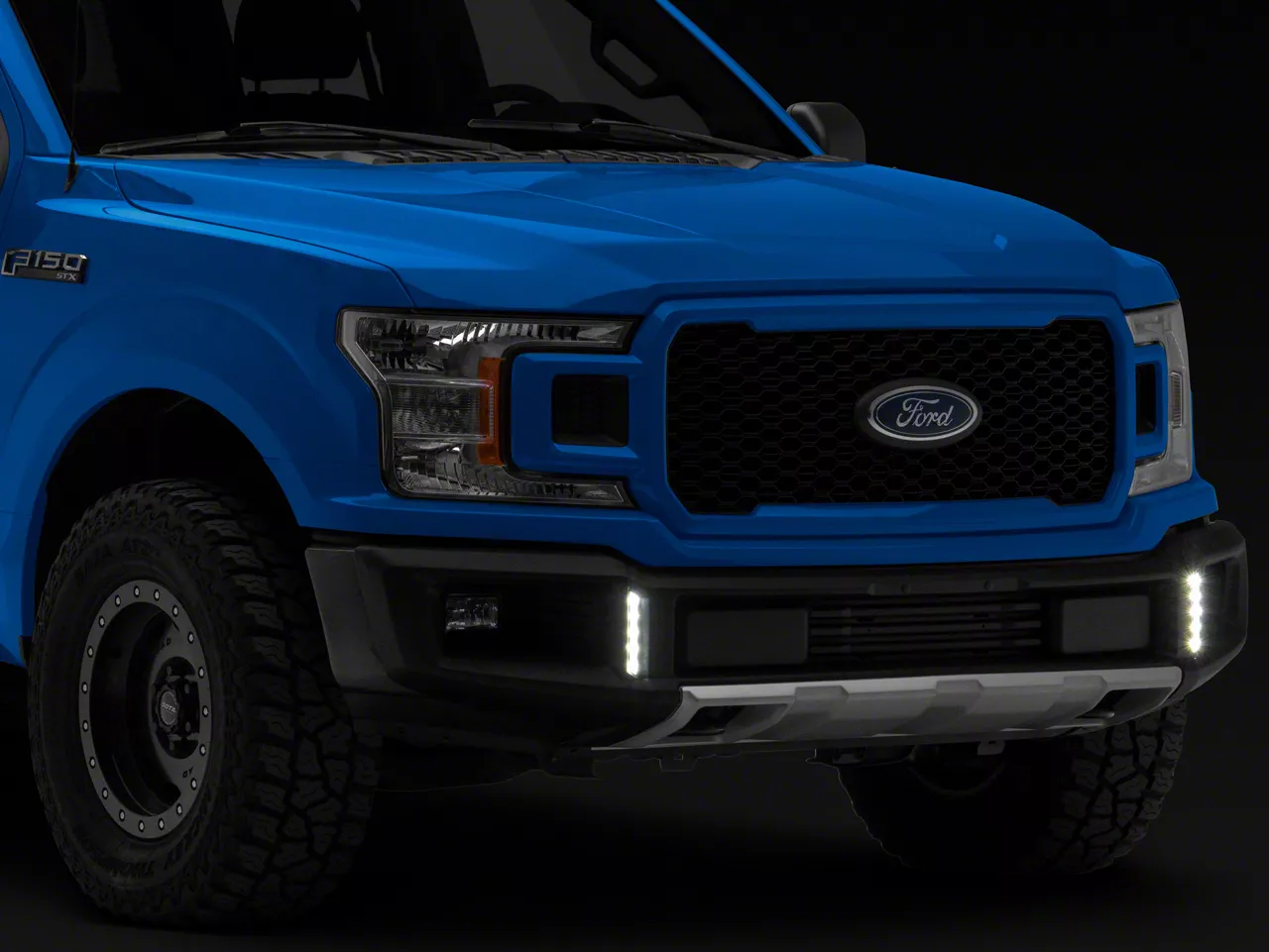 Air Design F-150 Front Bumper Guard with DRL; Satin Black FO25A11 (18 ...