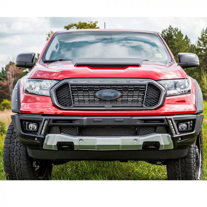 Air Design Ranger Front Bumper Guard with DRL; Satin Black FO26A35 (19 ...