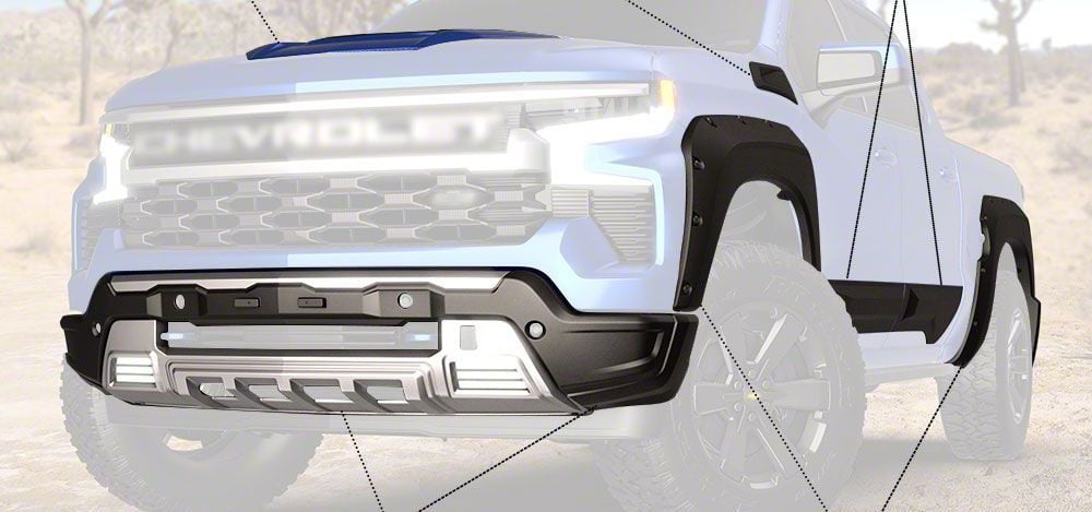 Air Design Silverado 1500 Full Off-Road Body Kit; Satin Black GM50A98 ...