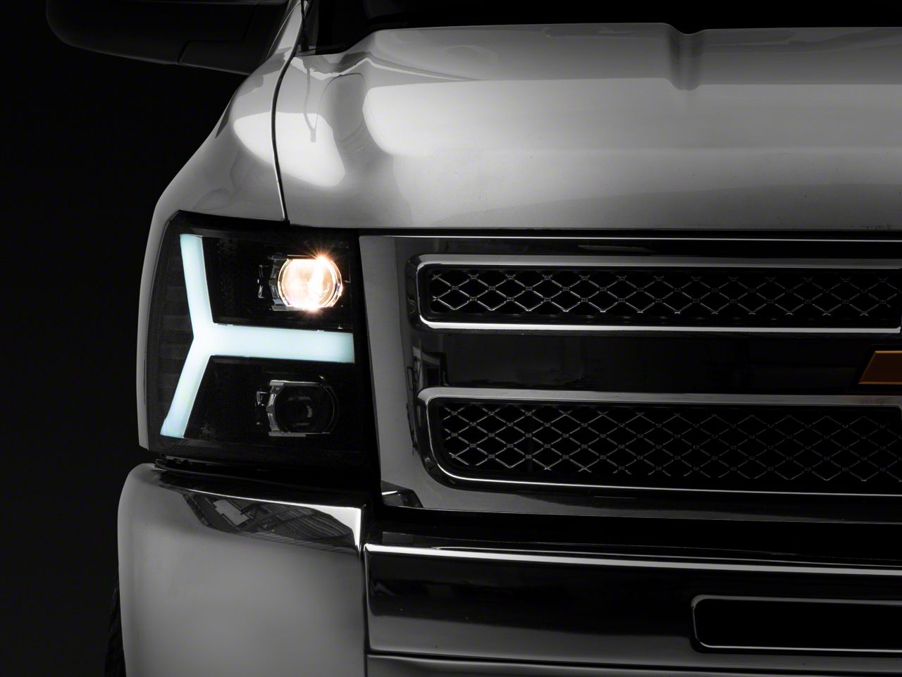 PRO Series Projector Headlights Jet Black Housing Clear Lens 07 13 Silverado 1500