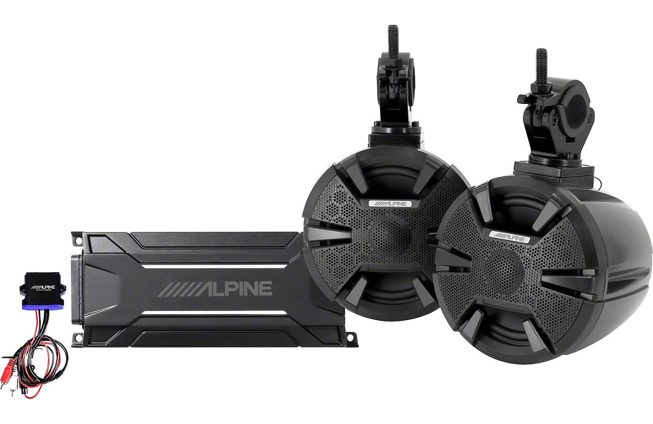 Alpine RAM 2500 Weather-Resistant Side-by-Side Roll Bar Sound System ...