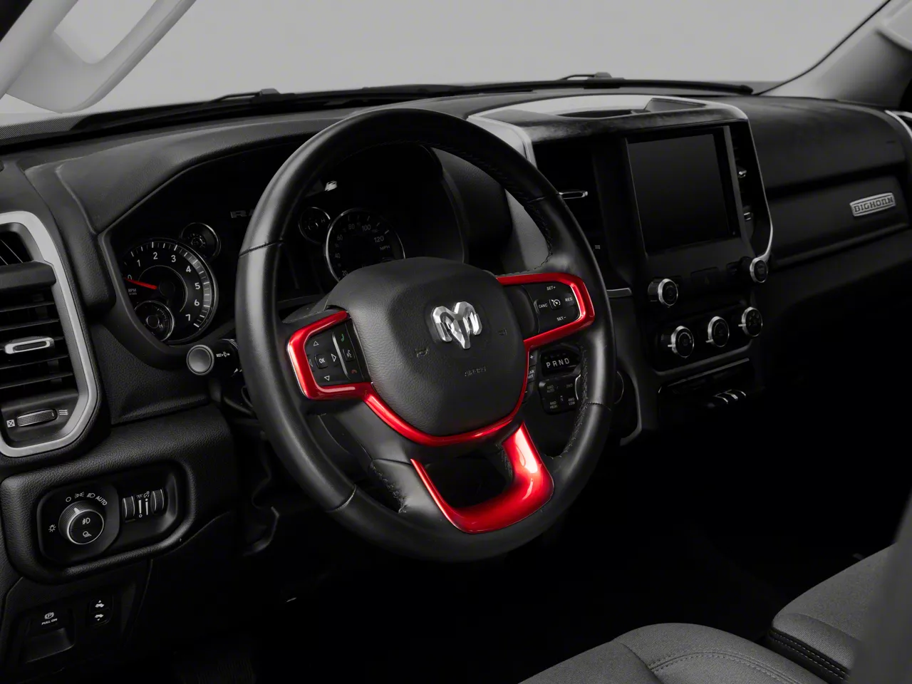 RedRock RAM 1500 Steering Wheel Trim; Red R117749 (19-26 RAM 1500 ...