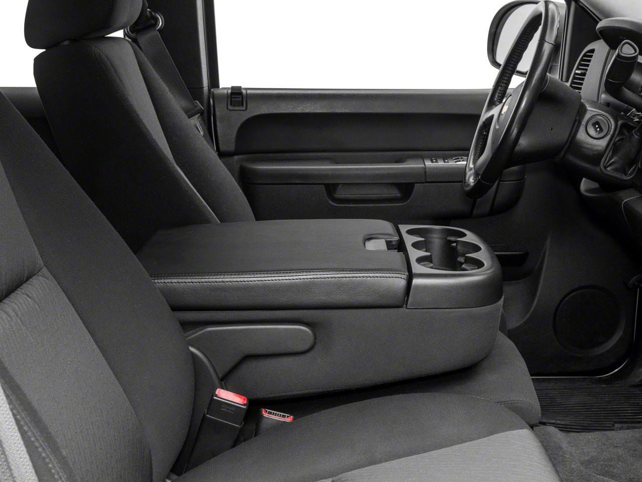 RedRock Silverado 1500 Leather Center Console Cover; Black S126720 (07 ...