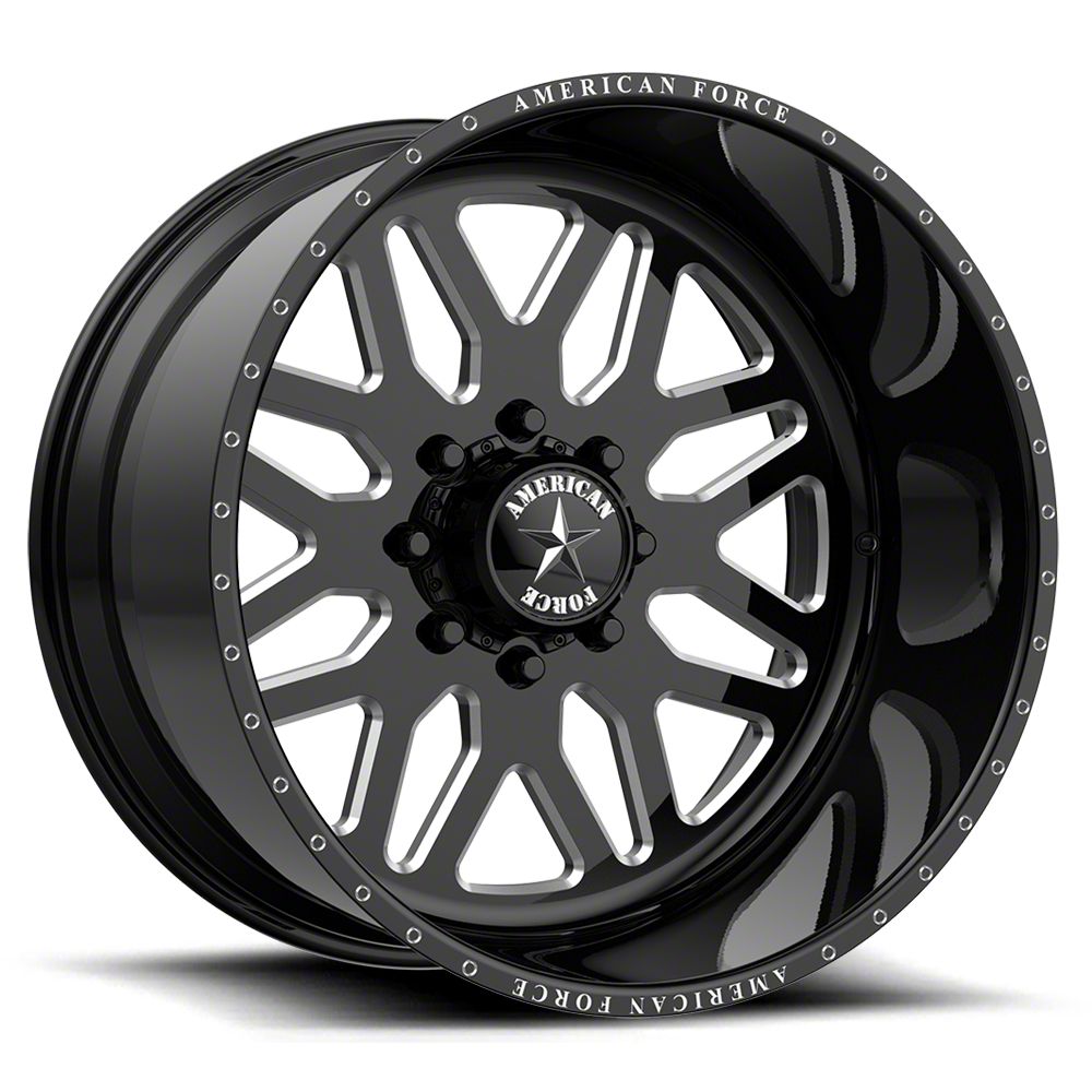 American Force Sierra 3500 B02 Trax SS Gloss Black Machined 8-Lug Wheel ...