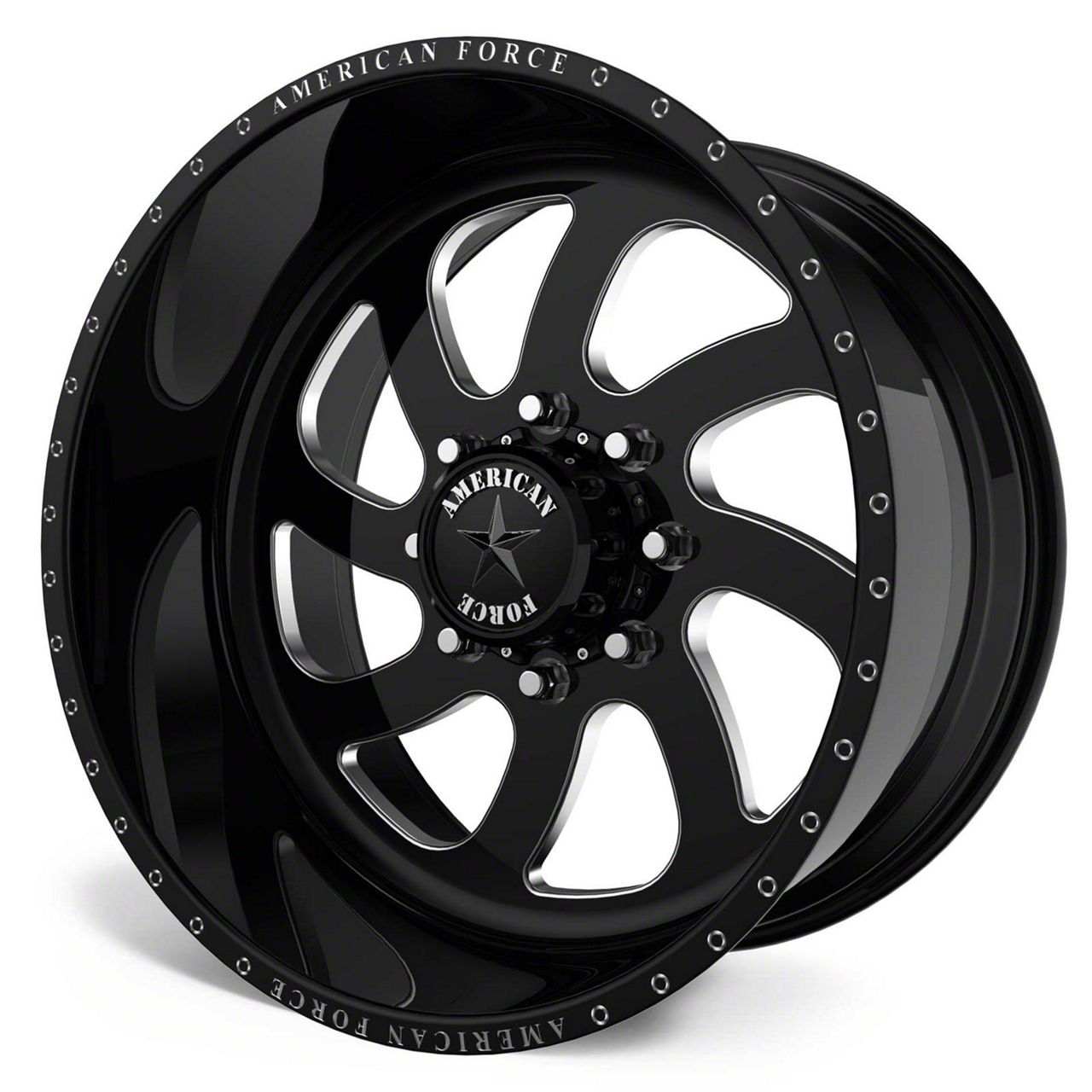 American Force Sierra 1500 76 Blade SS Gloss Black Machined 6-Lug Wheel ...