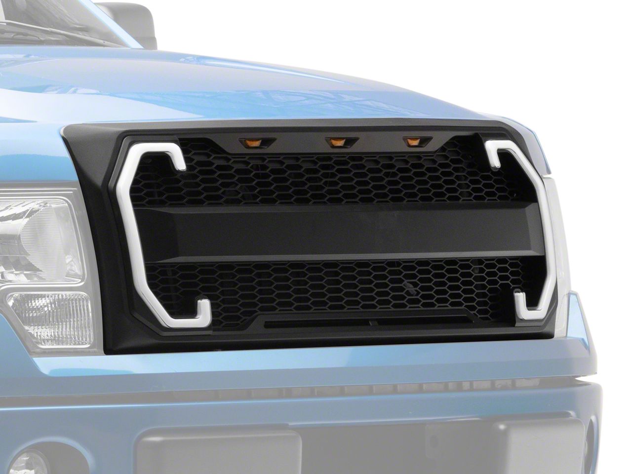 American Modified F-150 Raptor Style Mesh Upper Replacement Grille with ...