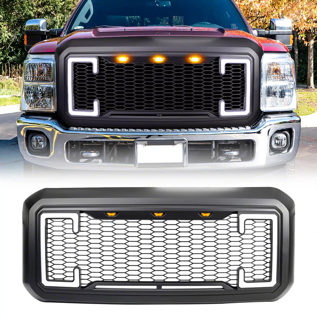 American Modified F-250 Super Duty Raptor Style Mesh Upper Replacement ...