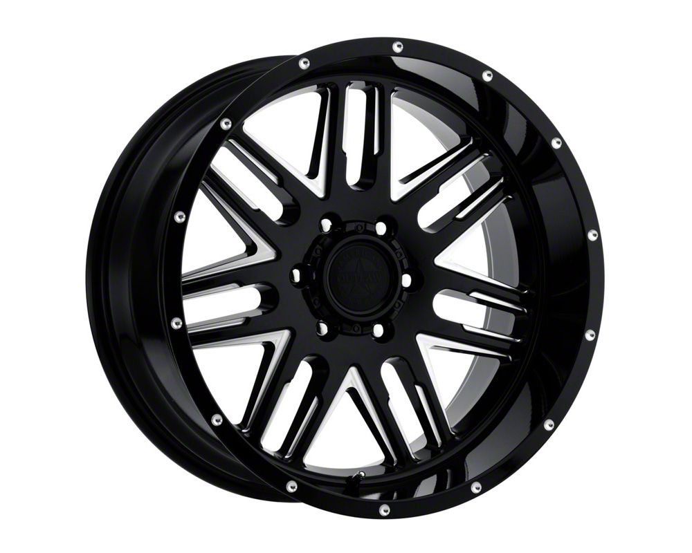 American Outlaw Wheels Silverado 1500 12 Gauge Gloss Black Milled 6-Lug ...