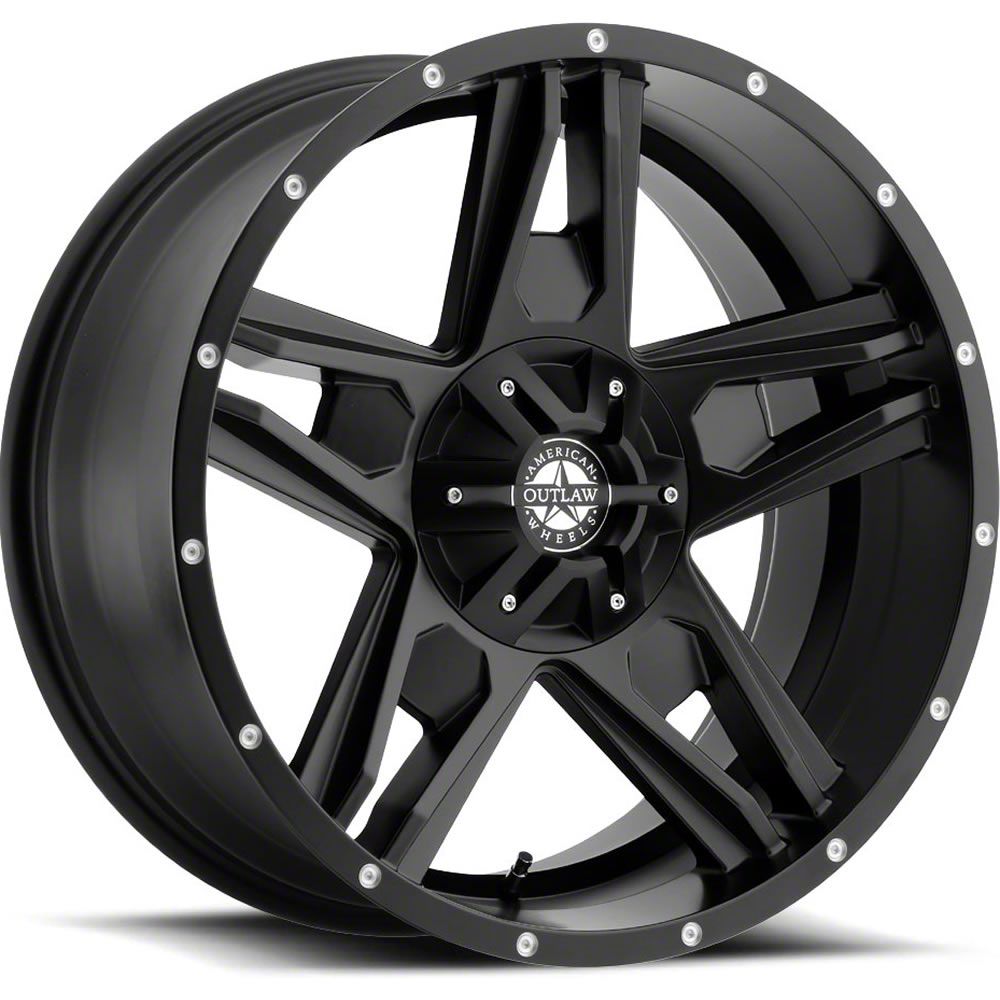 American Outlaw Wheels F-350 Super Duty Lonestar Satin Black 8-Lug ...
