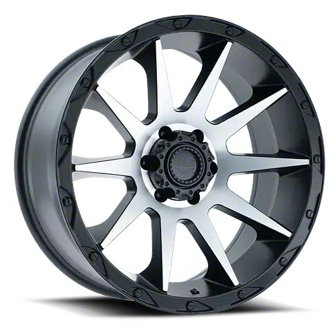 American Outlaw Wheels Yukon Cord Satin Black Machined 6-Lug Wheel ...