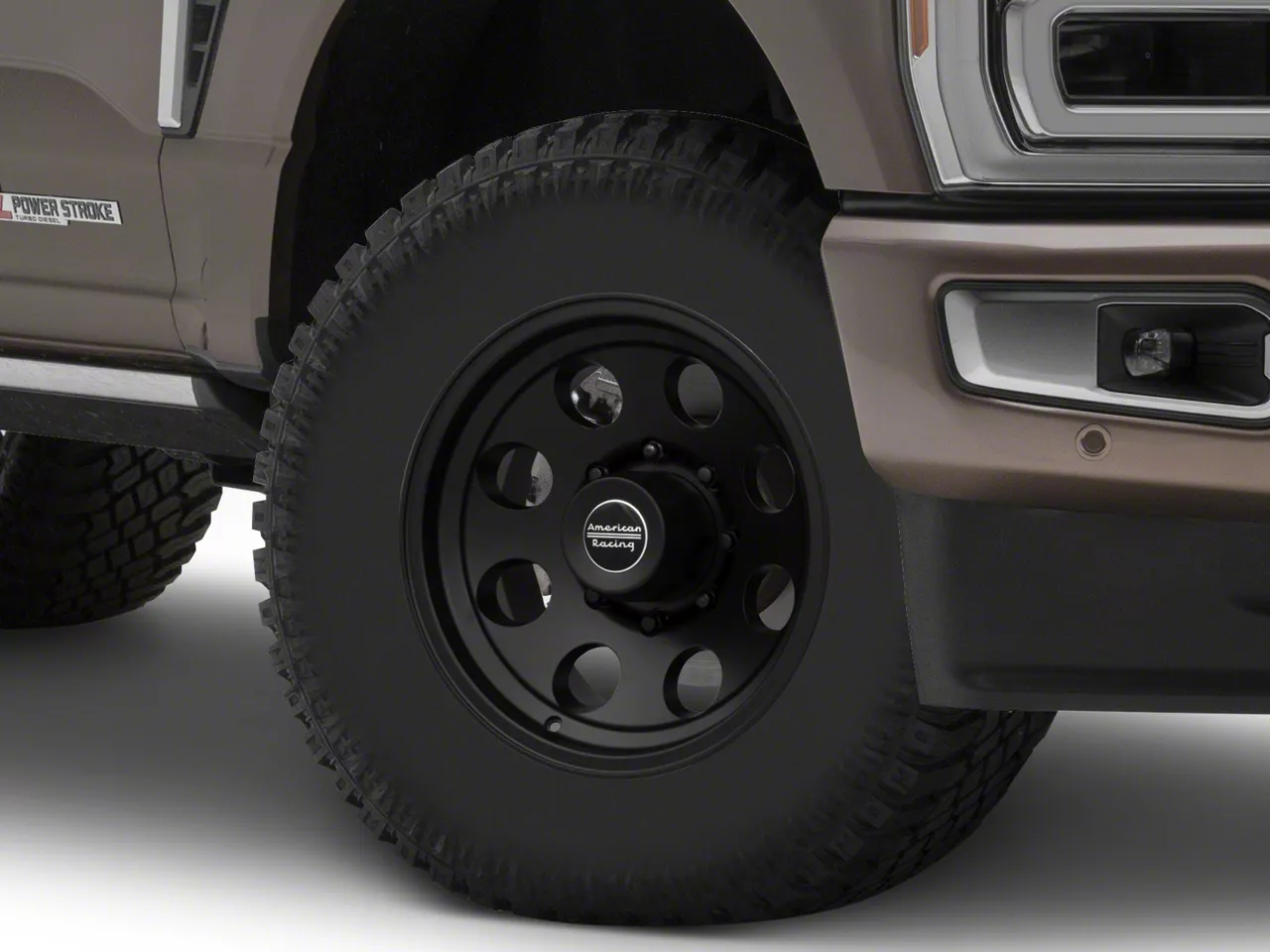 American Racing F-350 Super Duty Baja Satin Black 8-Lug Wheel; 17x8 ...