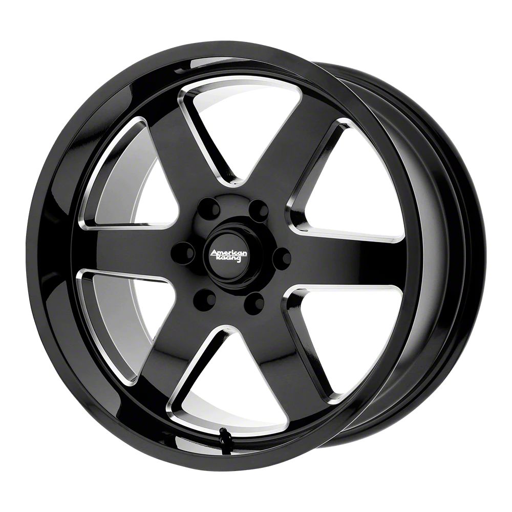 American Racing Sierra 1500 Patrol Gloss Black Milled 6-Lug Wheel; 18x9 ...