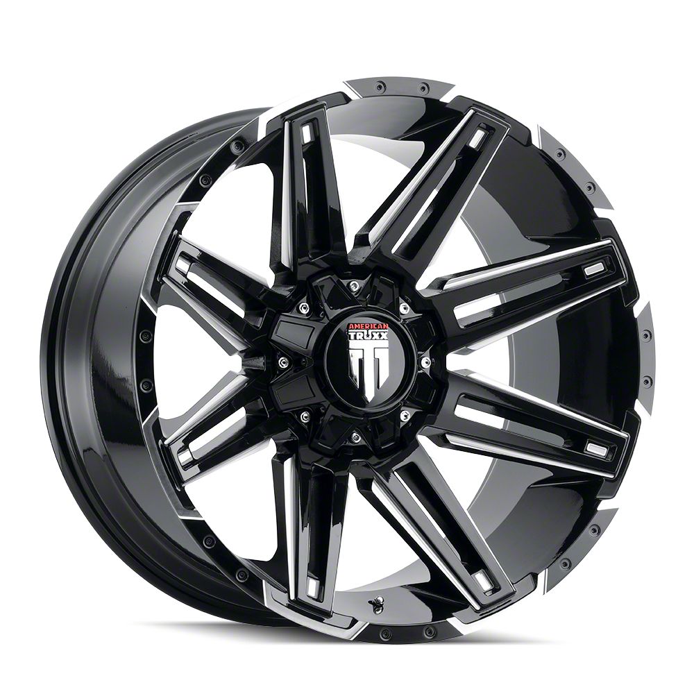 American Truxx RAM 2500 Boom Gloss Black Milled 8-Lug Wheel; 20x9 ...