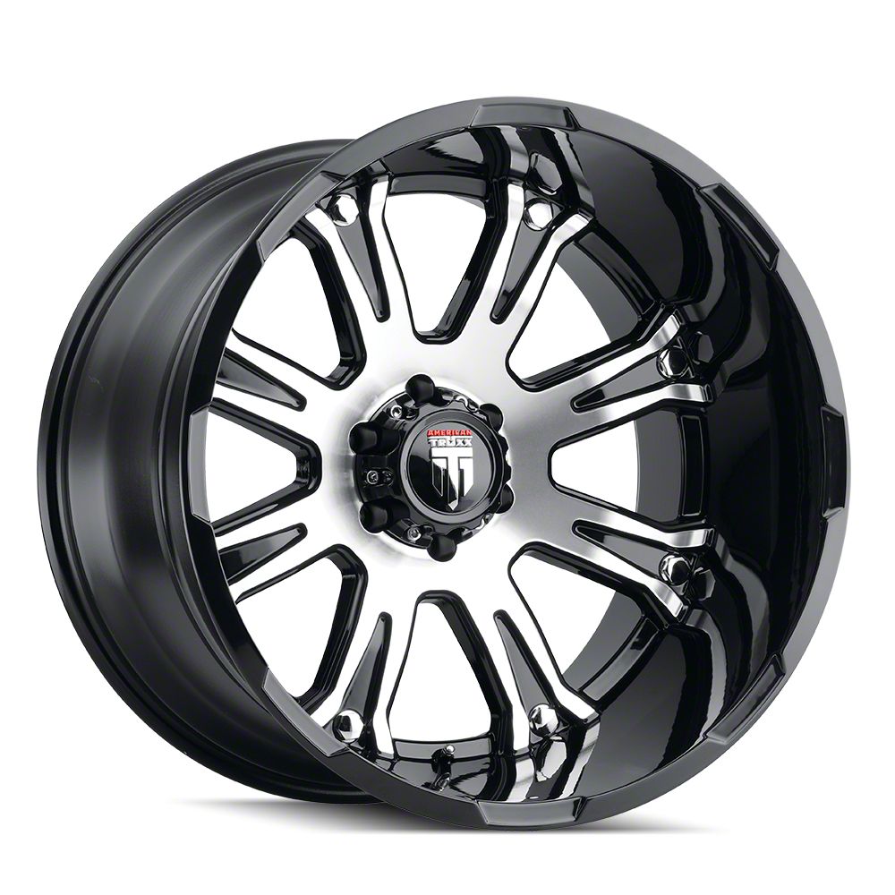 American Truxx F-150 Bomb Gloss Black Machined 6-Lug Wheel; 22x14 ...