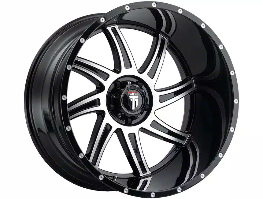 American Truxx Yukon Vortex Gloss Black Machined 6-Lug Wheel; 22x12 ...