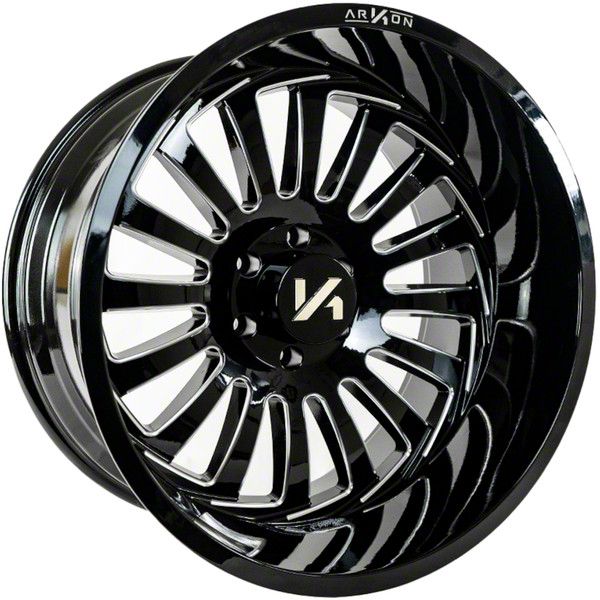 Arkon Off-Road RAM 1500 Alexander Gloss Black Milled 5-Lug 4-Wheel Kit ...