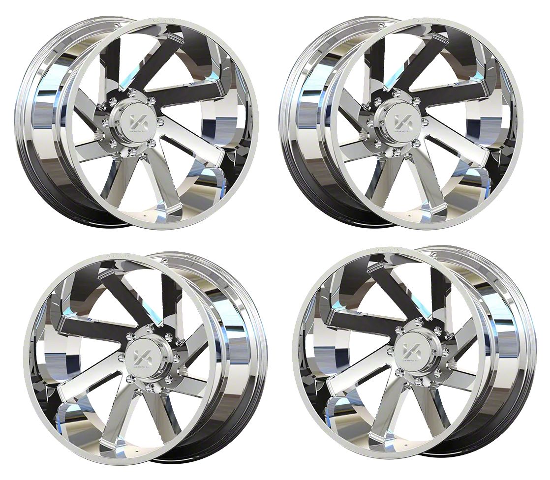 Arkon Off-Road F-250 Super Duty Lincoln Chrome 8-Lug 4-Wheel Kit; 22x12 ...