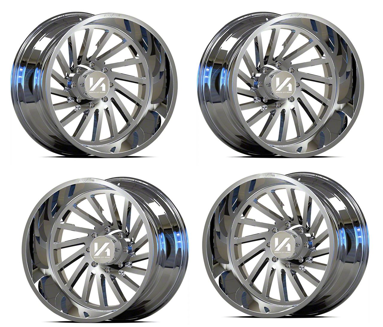 Arkon Off-Road Silverado 1500 Caesar Chrome 6-Lug 4-Wheel Kit; 22x12 ...