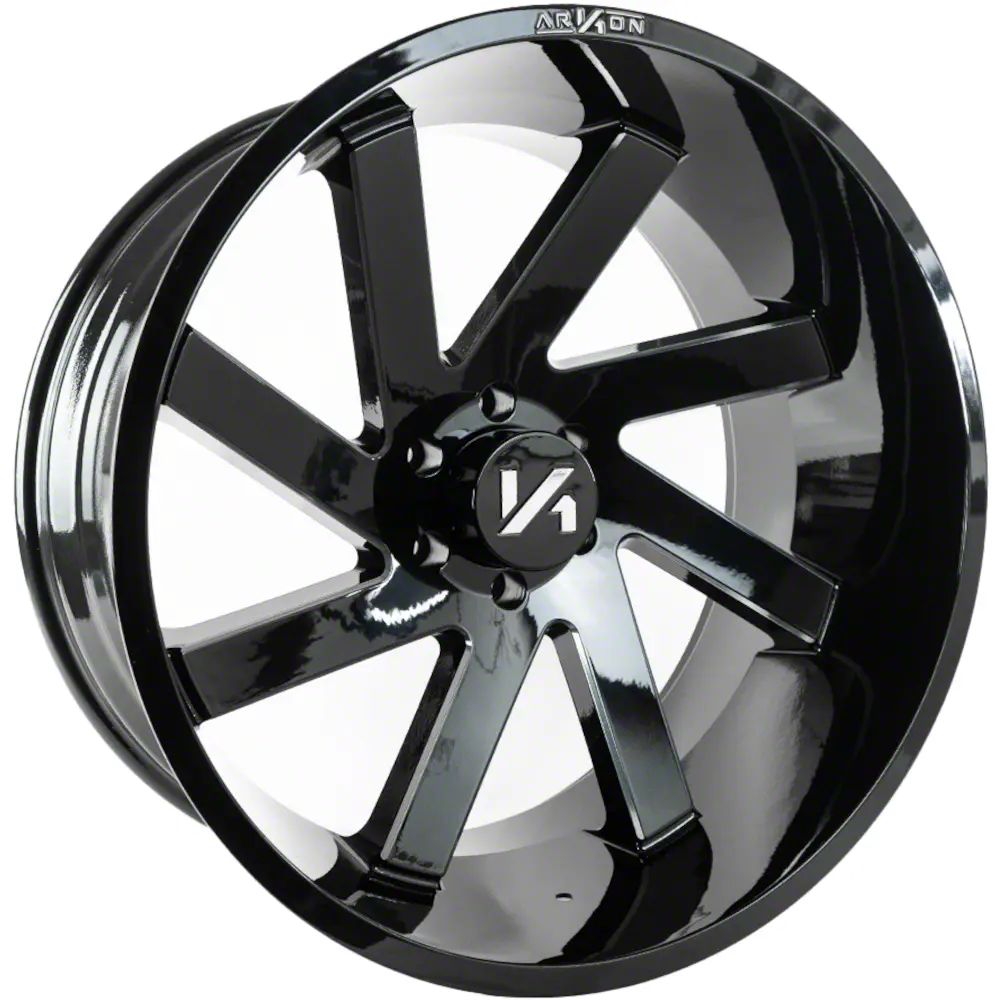 Arkon Off-Road Silverado 1500 Lincoln Gloss Black Milled 6-Lug 4-Wheel ...
