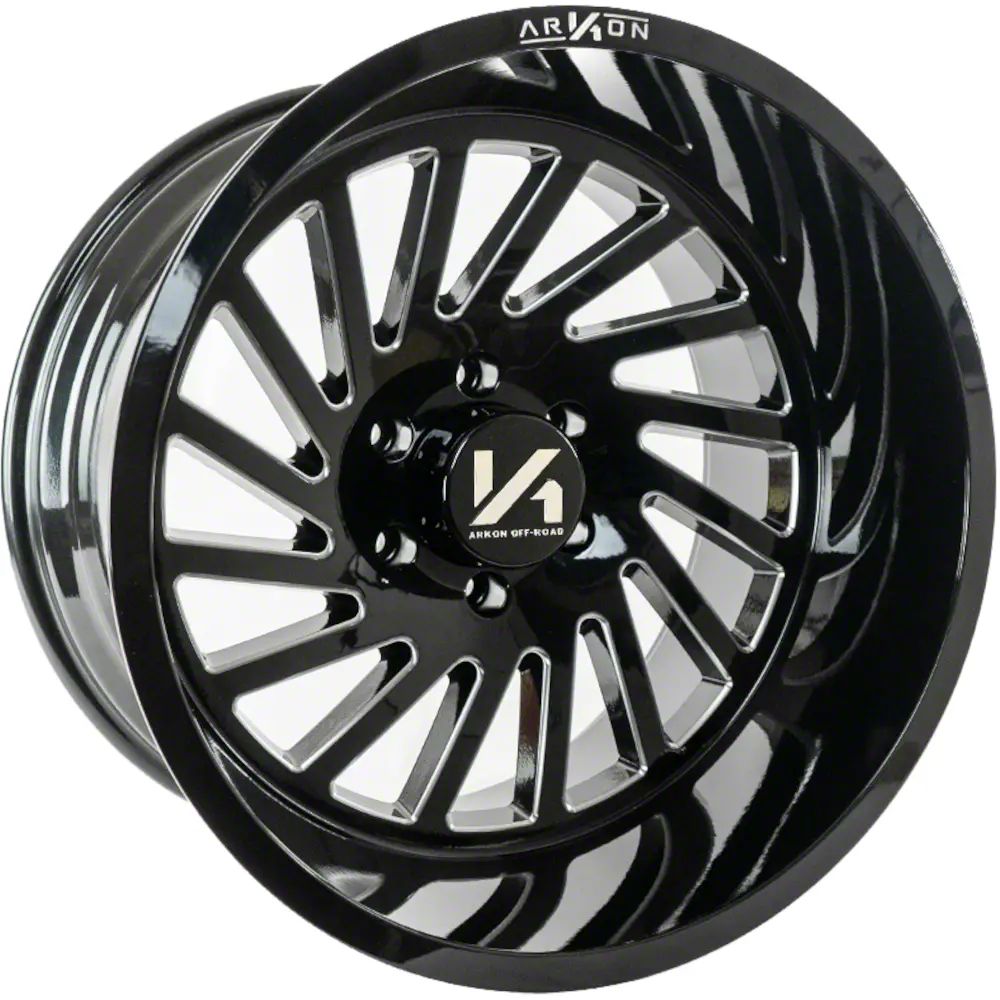Arkon Off-Road Ranger Caesar Gloss Black with Milled Edges 6-Lug 4 ...