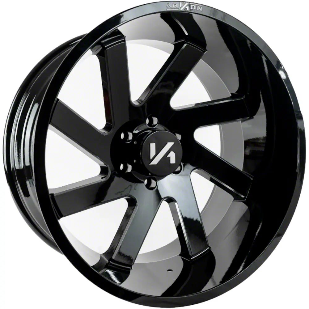 Arkon Off-Road Sierra 1500 Lincoln Gloss Black Milled 6-Lug Wheel ...