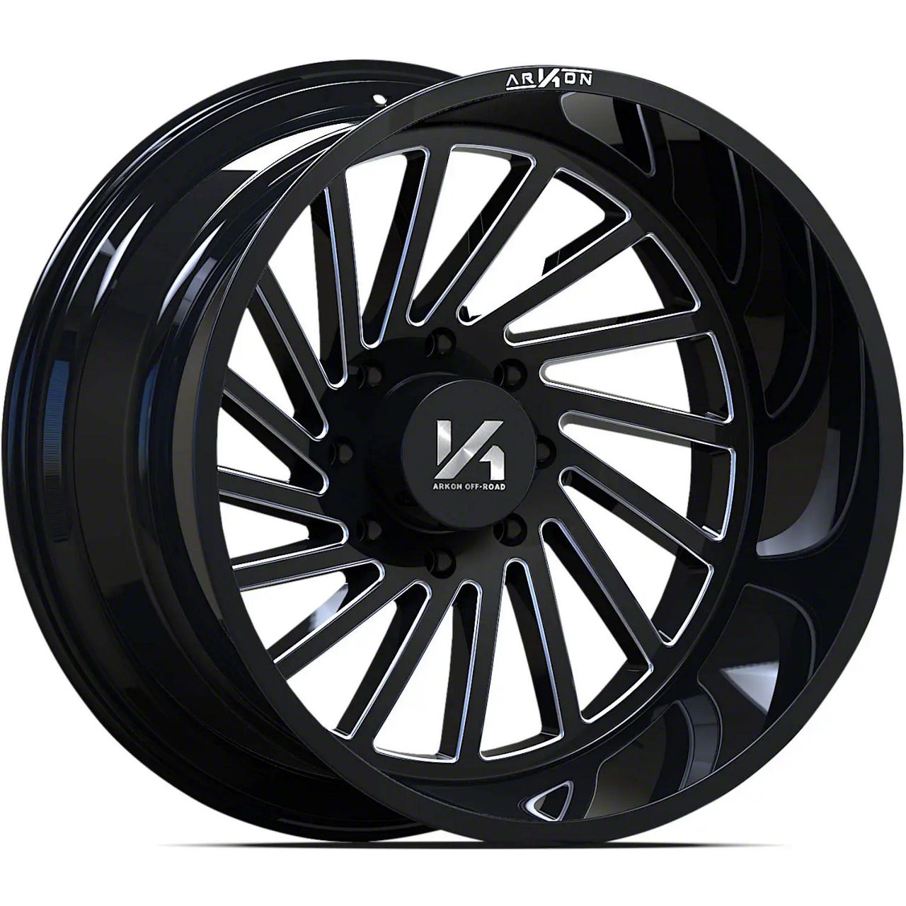 Arkon Off-Road Ranger Caesar Gloss Black with Milled Edges 6-Lug 4 ...