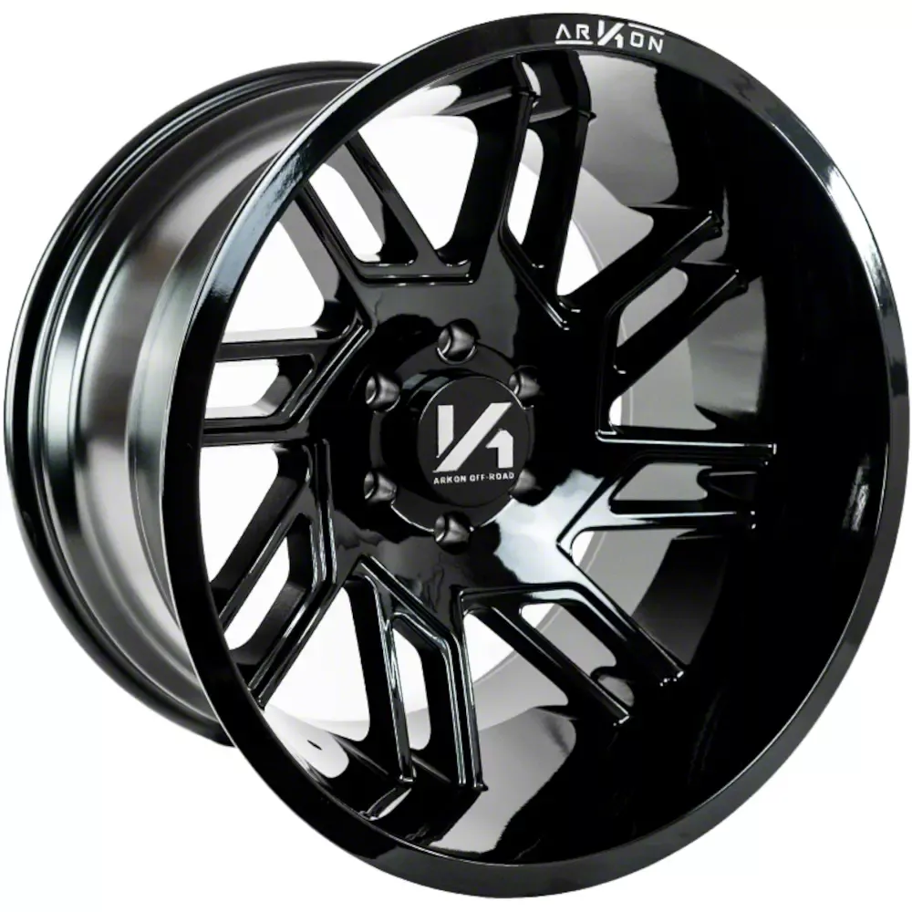 Arkon Off-Road Sierra 2500 DaVinci Gloss Black Milled 8-Lug 4-Wheel Kit ...