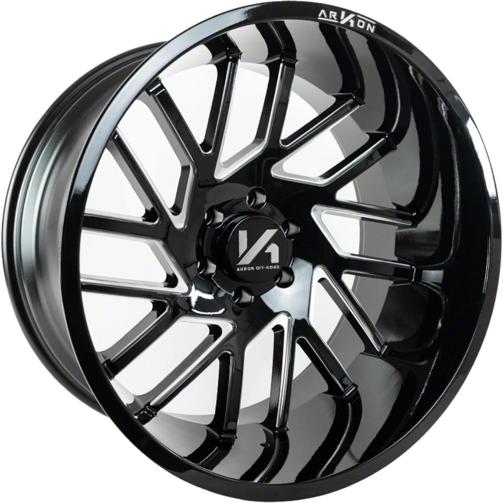Arkon Off-Road Silverado 1500 Mandela Gloss Black Milled 6-Lug Wheel ...