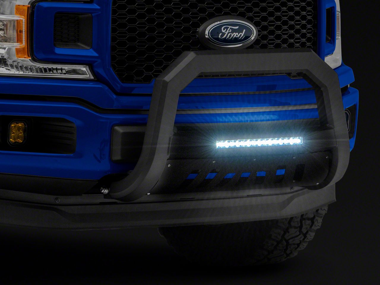 Armordillo F-150 AR Series Bull Bar with LED Light Bar; Matte Black ...