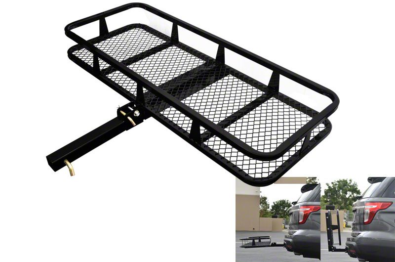 Ranger 2-Inch Receiver Hitch Fold Up Basket Style Cargo Carrier; 20 ...