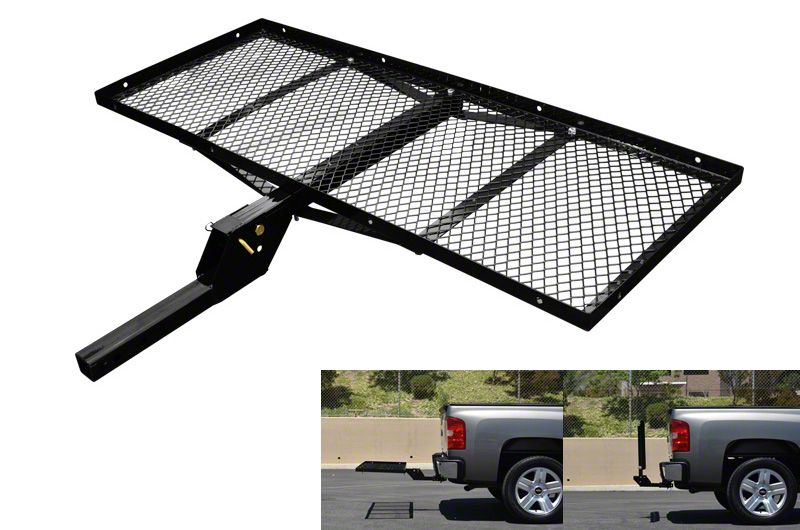 Ranger 2-Inch Receiver Hitch Fold Up Tray Style Cargo Carrier; 23-Inch ...