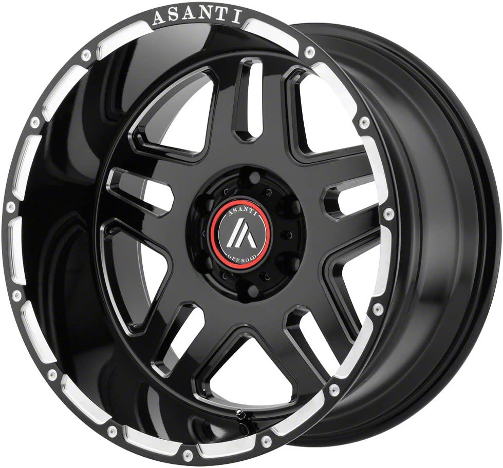 Asanti Silverado 1500 Enforcer Gloss Black Milled 6-Lug Wheel; 20x9 ...
