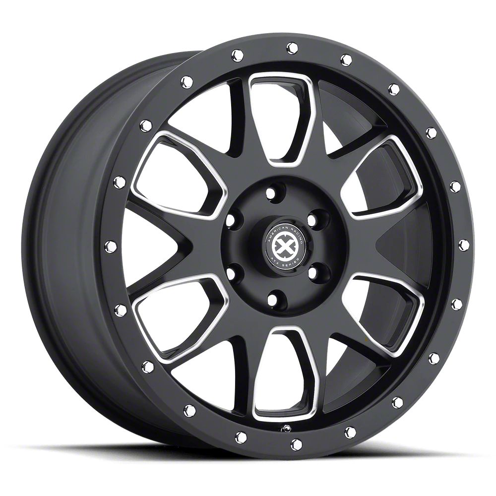 ATX Series Silverado 1500 AX196 Satin Black with Milled Accents 6-Lug ...